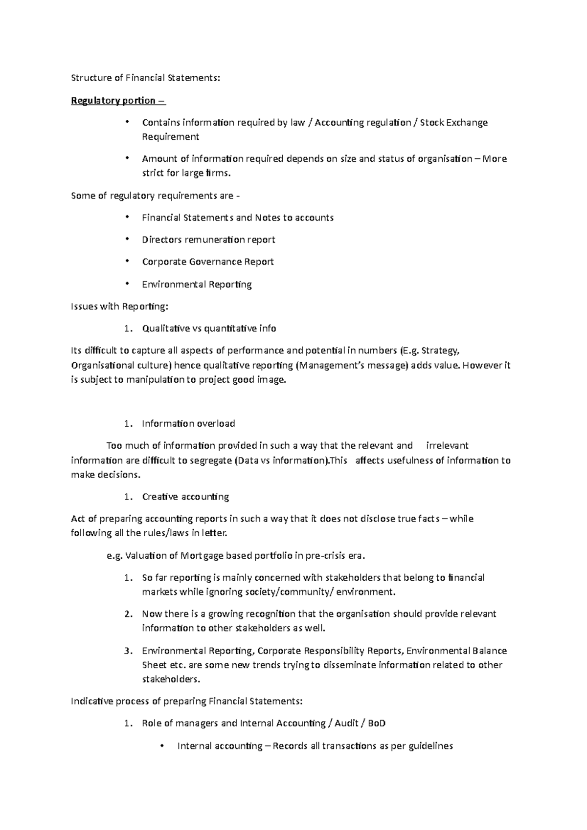 Structure of Financial Statements - Structure of Financial Statements ...