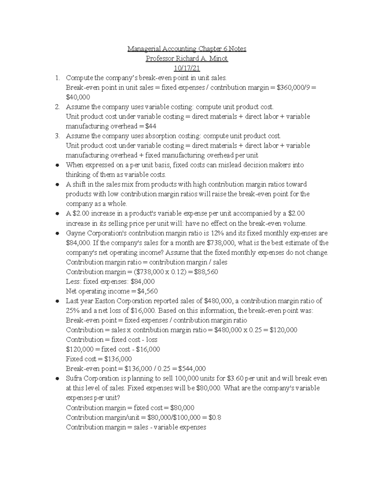Managerial Accounting 10/17/21 - Managerial Accounting Chapter 6 Notes ...