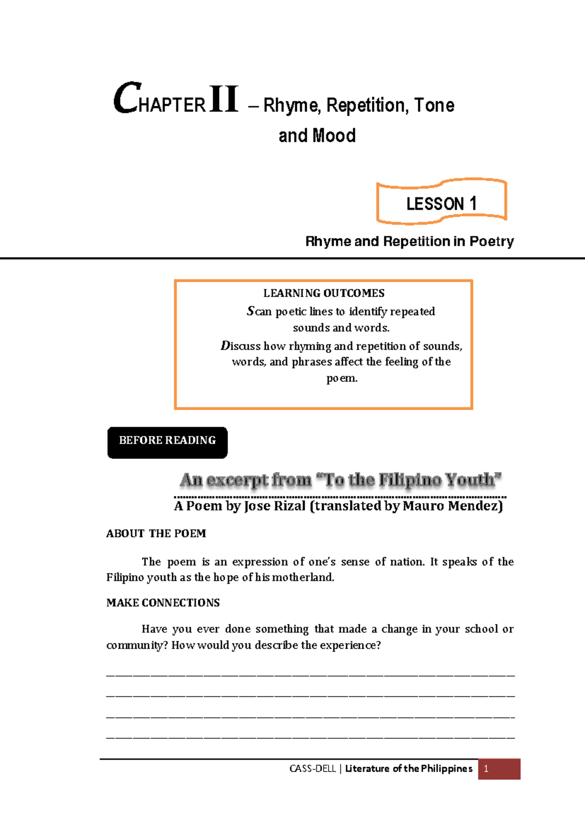 2 Chapter-II Lesson-1 Rhyme-AND- Rhythm-IN- Poetry - BEFORE READING ...