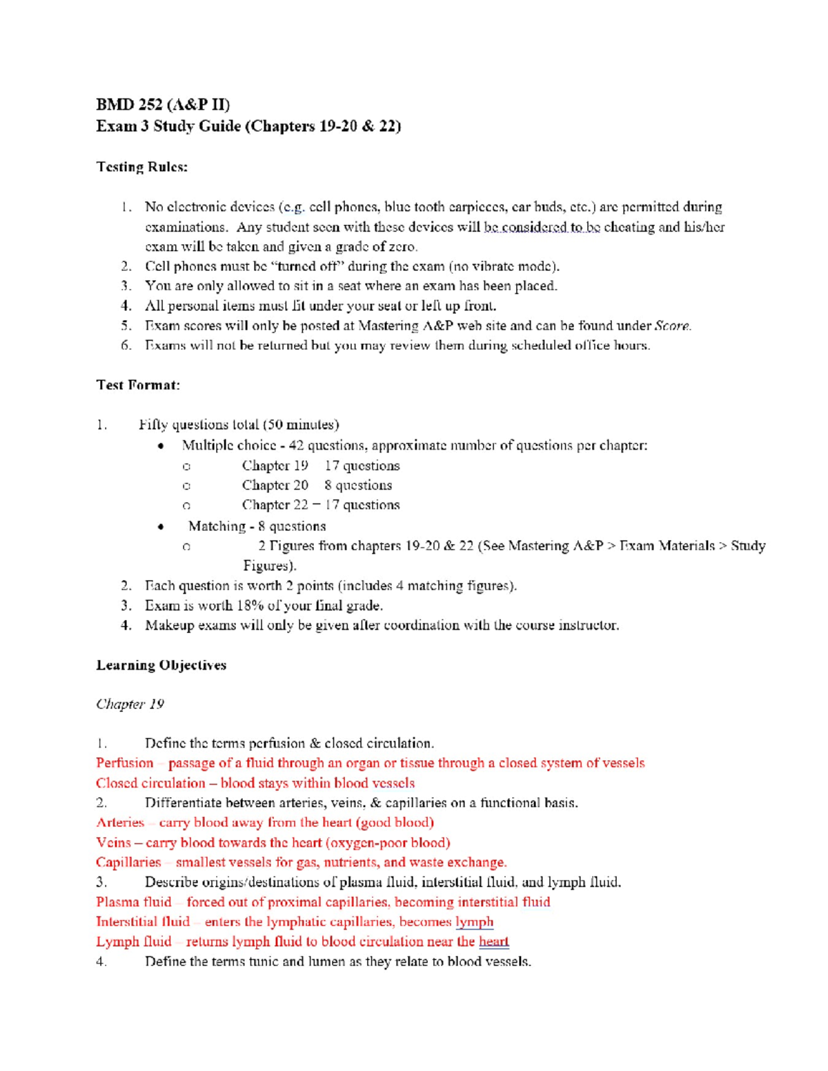 Exam 3 study guide page 1 - BMD 252 - Studocu