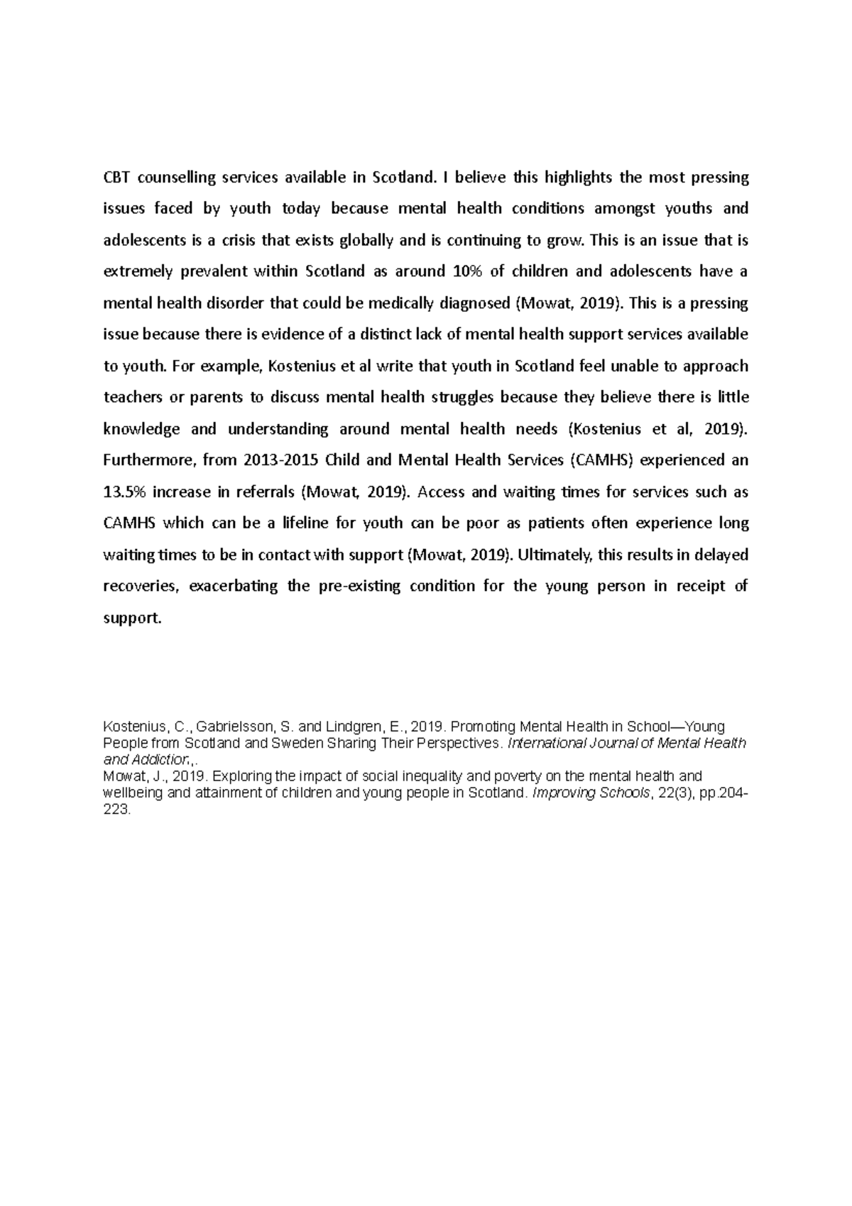 Pressing concern youth - CBT counselling services available in Scotland ...