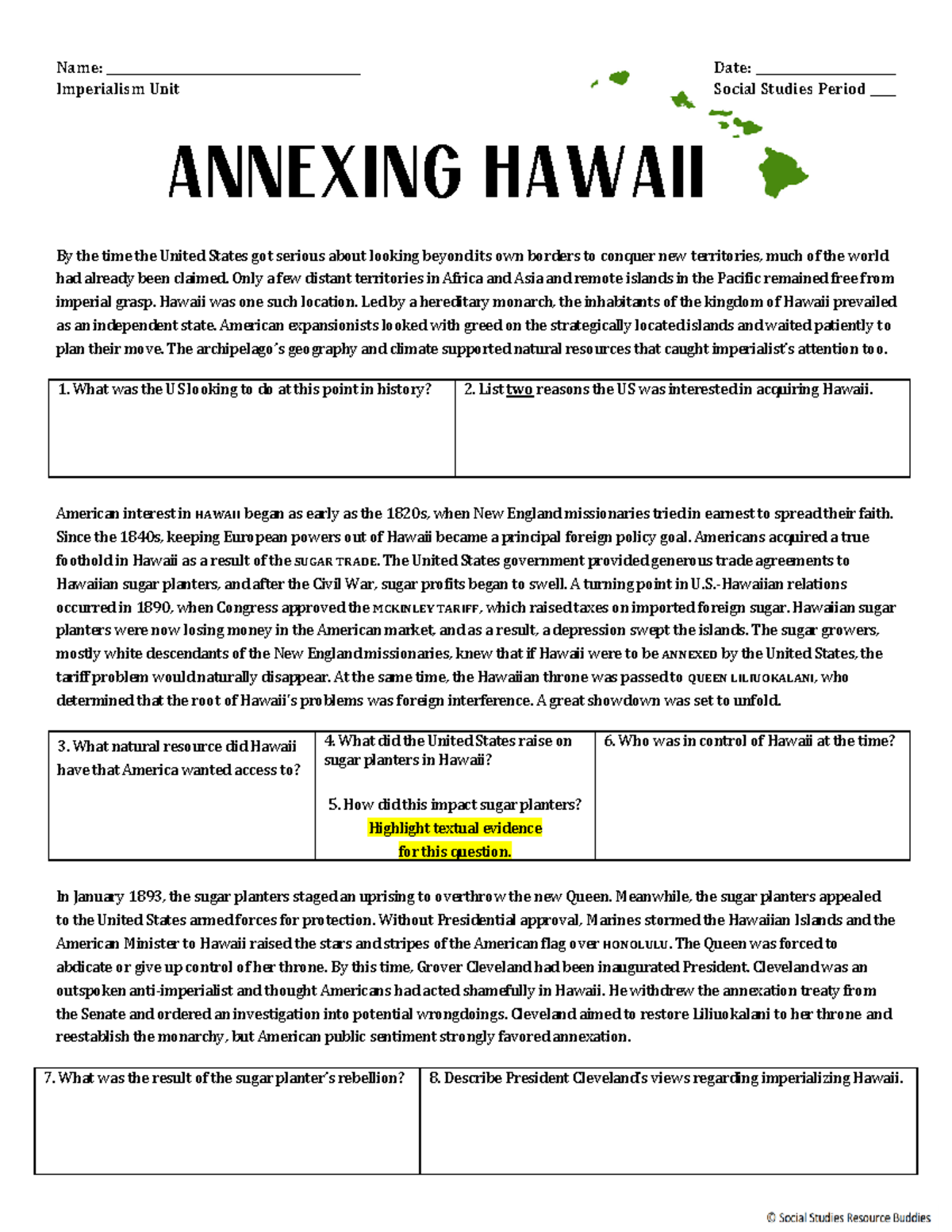 Annexing Hawaii - hello - Name ...