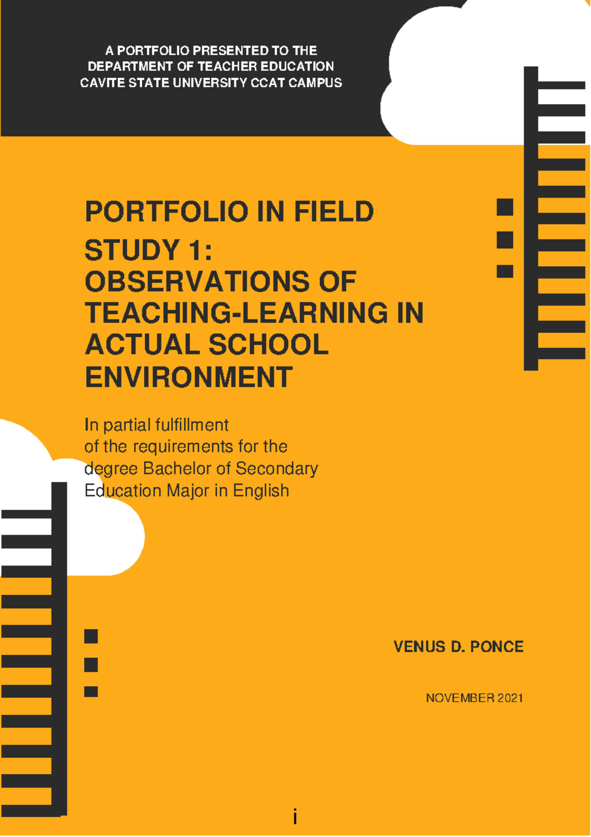 E Portfolio EDFS- Ponce - A PORTFOLIO PRESENTED TO THE DEPARTMENT OF ...