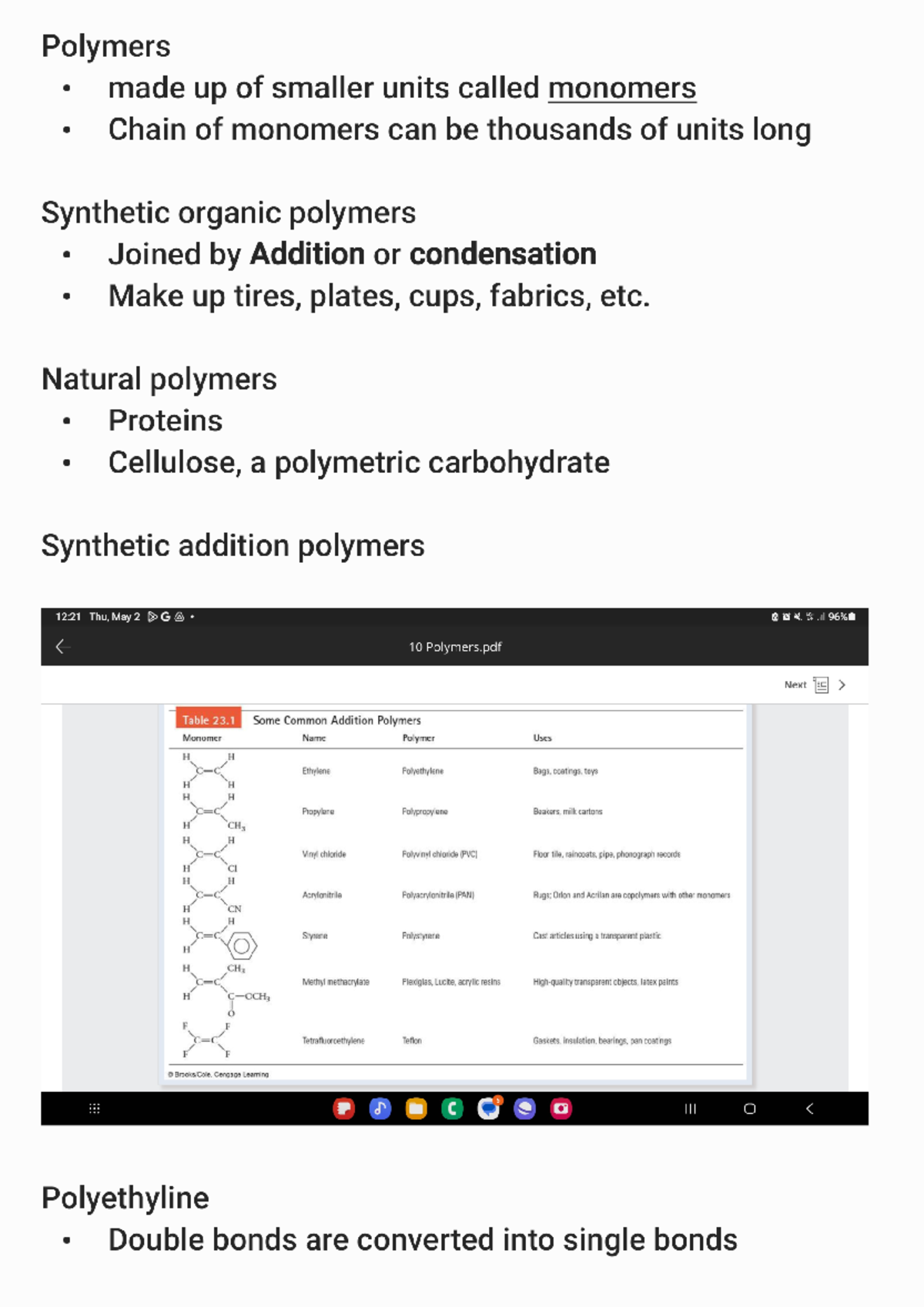 Organic polymers natural and synthetic - Polymers made up of smaller ...