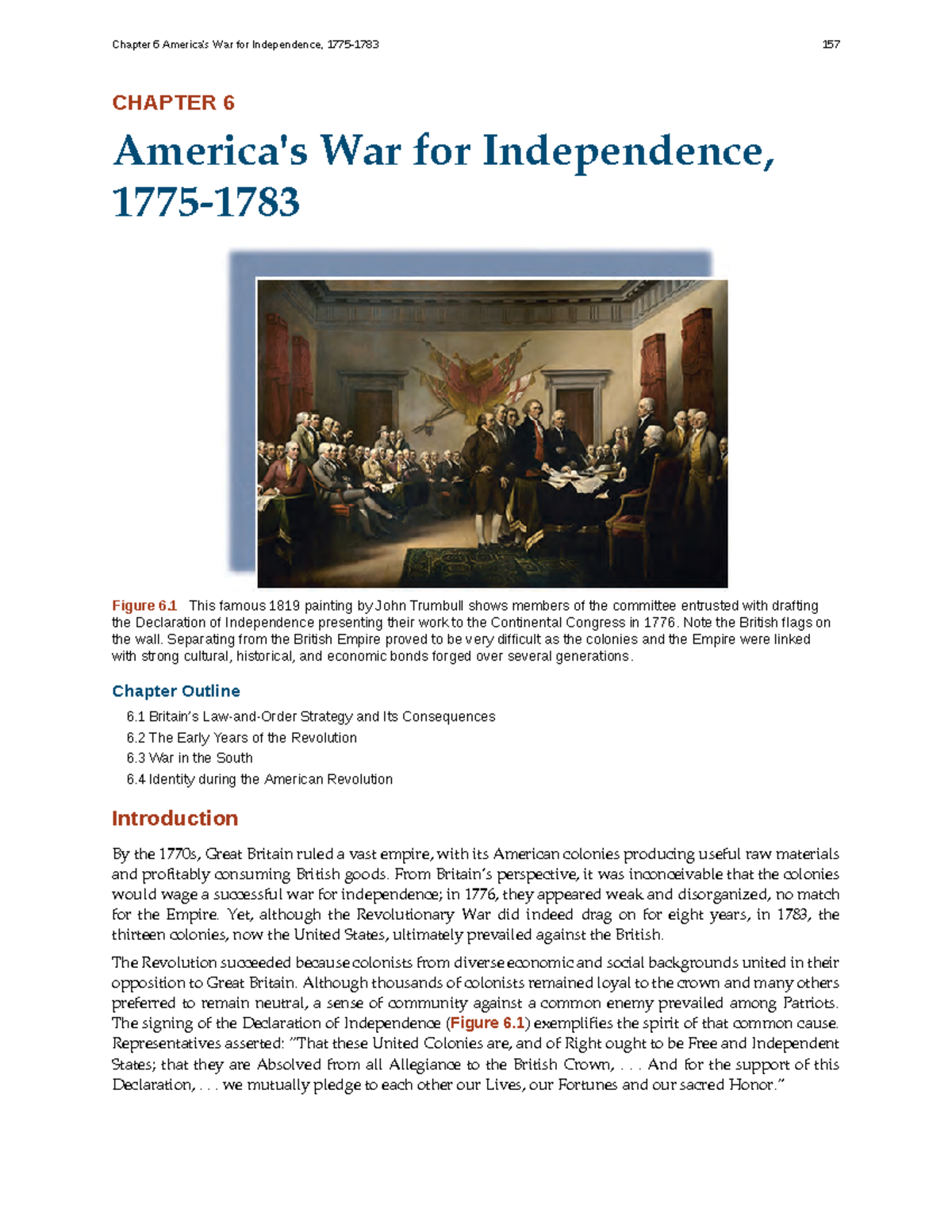 Ch 06 USHistory - history is great - CHAPTER 6 America's War for ...