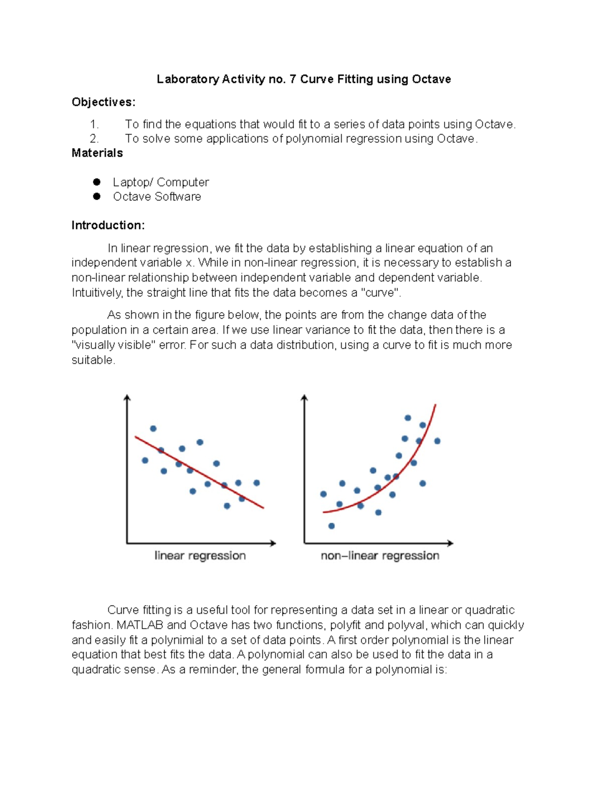 Laboratory-no - Laboratory octave - Laboratory Activity no. 7 Curve ...