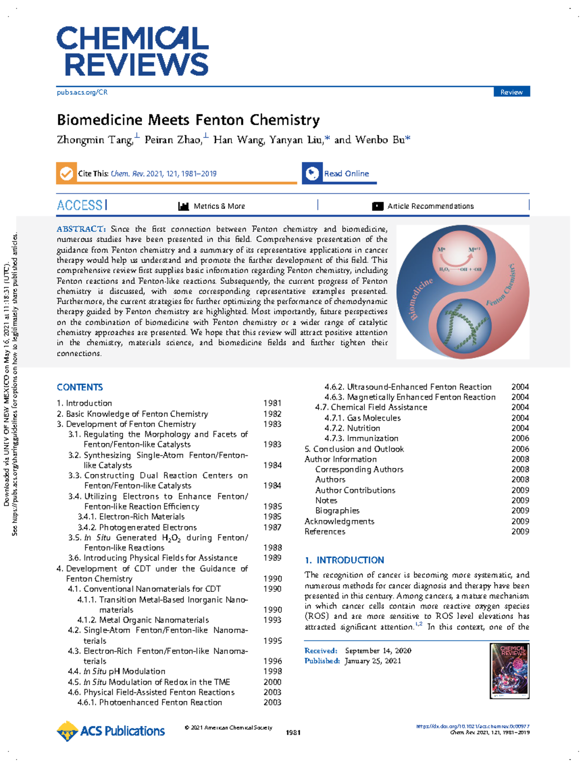 Biomedicine Meets Fenton Chemistry - Biomedicine Meets Fenton Chemistry ...