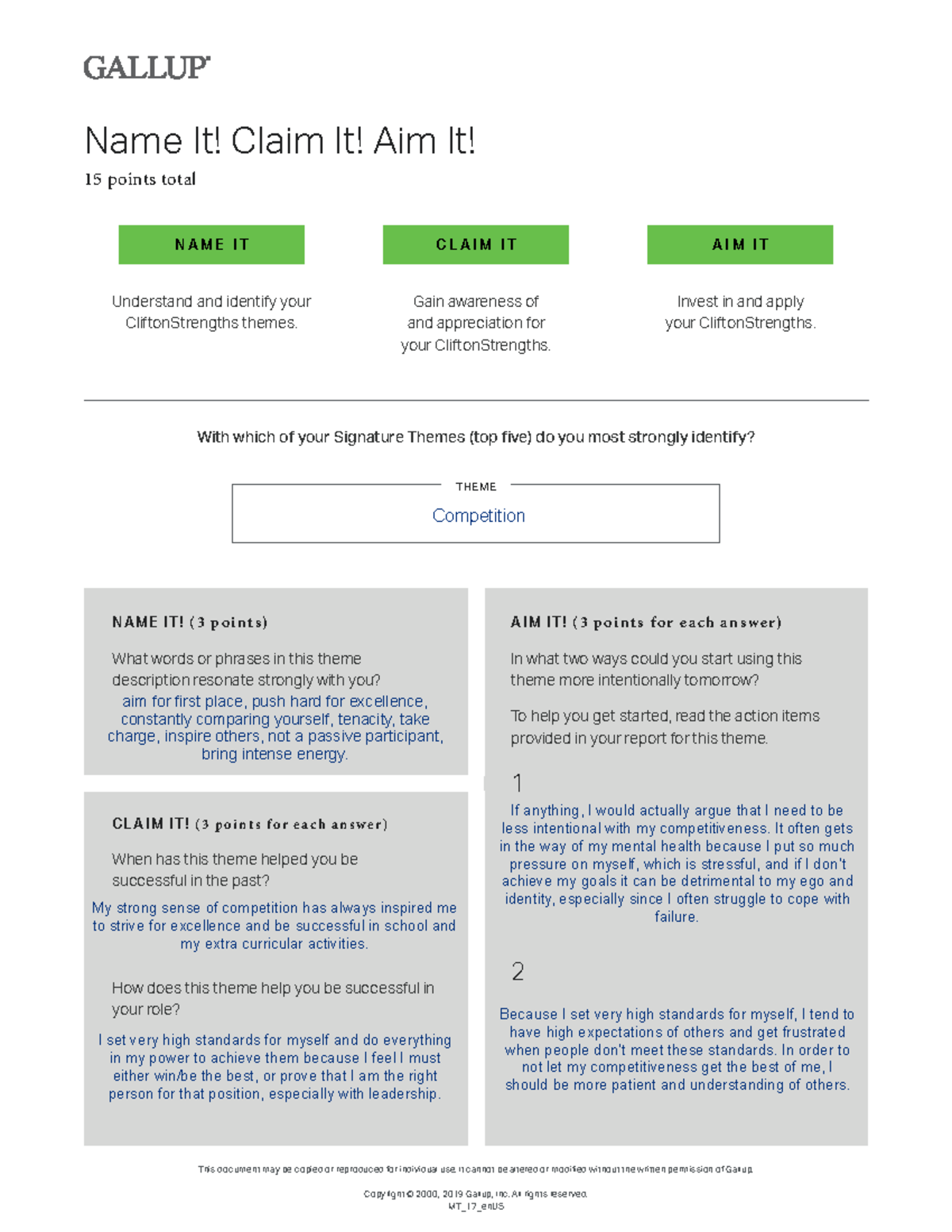 Clifton Strengths Name It Claim It Aim It 2023 - Name It! Claim It! Aim ...