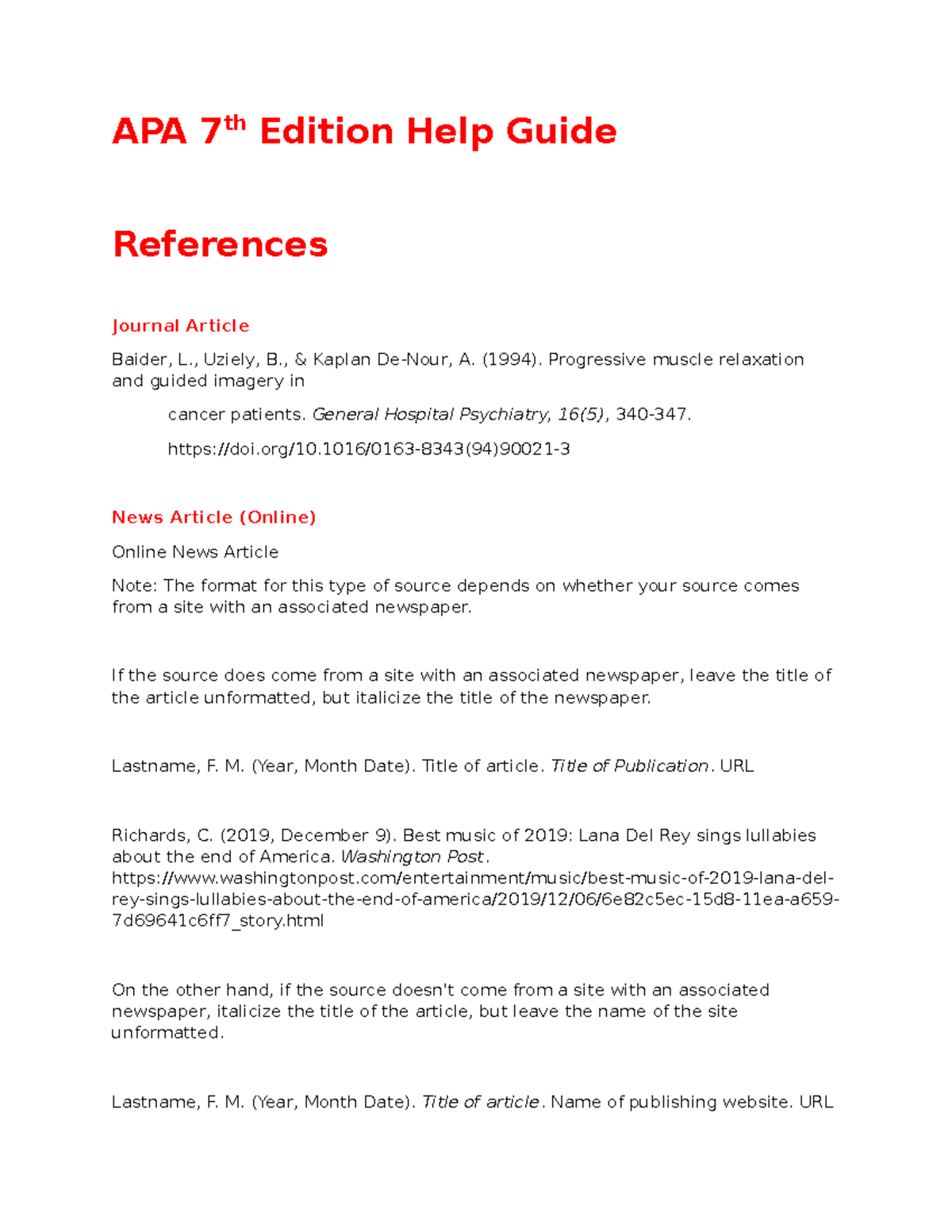 APA 7th ed. Help File - this will help with anyone that needs it - APA ...