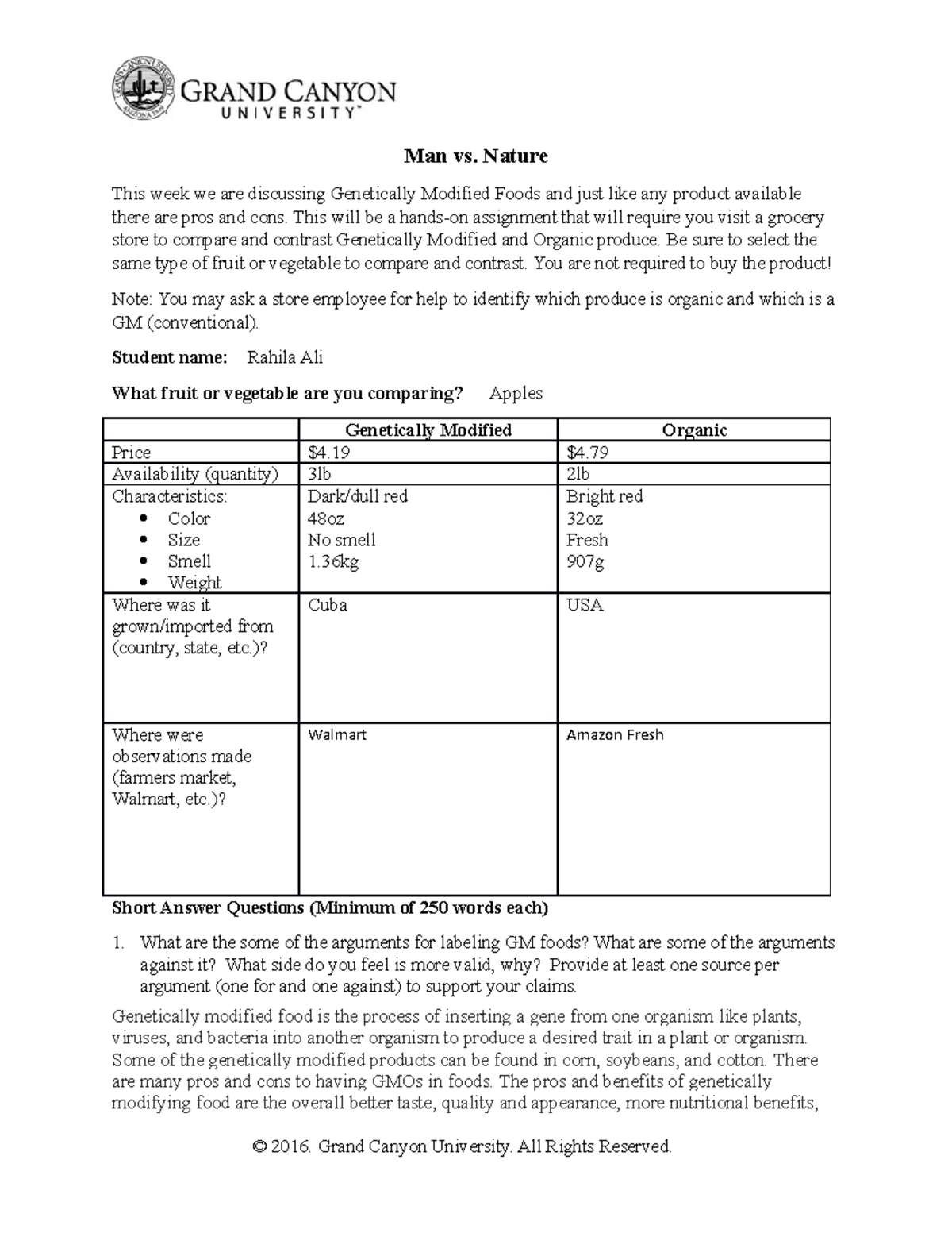 Man vs Nature - This is the week 4 assignment of BIO-220 Environmental ...