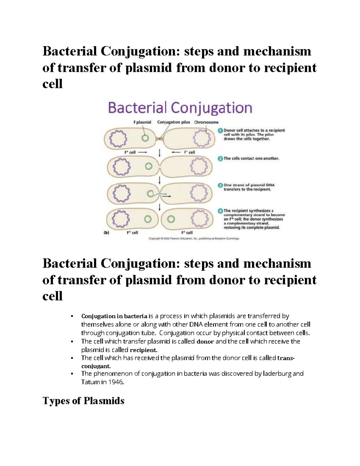 Conjugation and chromosomal mobilization - Bacterial Conjugation: steps ...