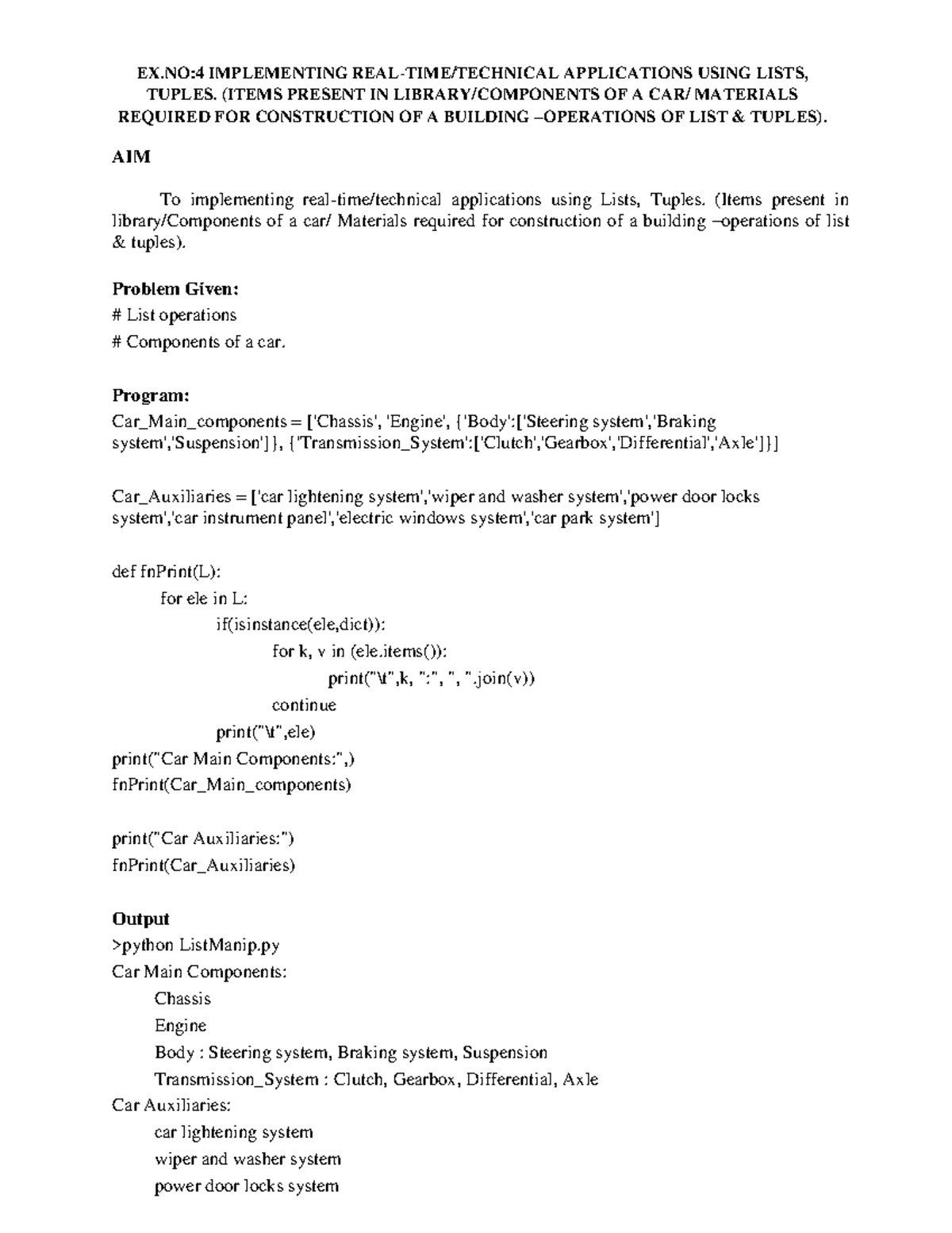 Pspp Lab Exno 04 Lab Exercise Ex4 Implementing Real Timetechnical Applications Using