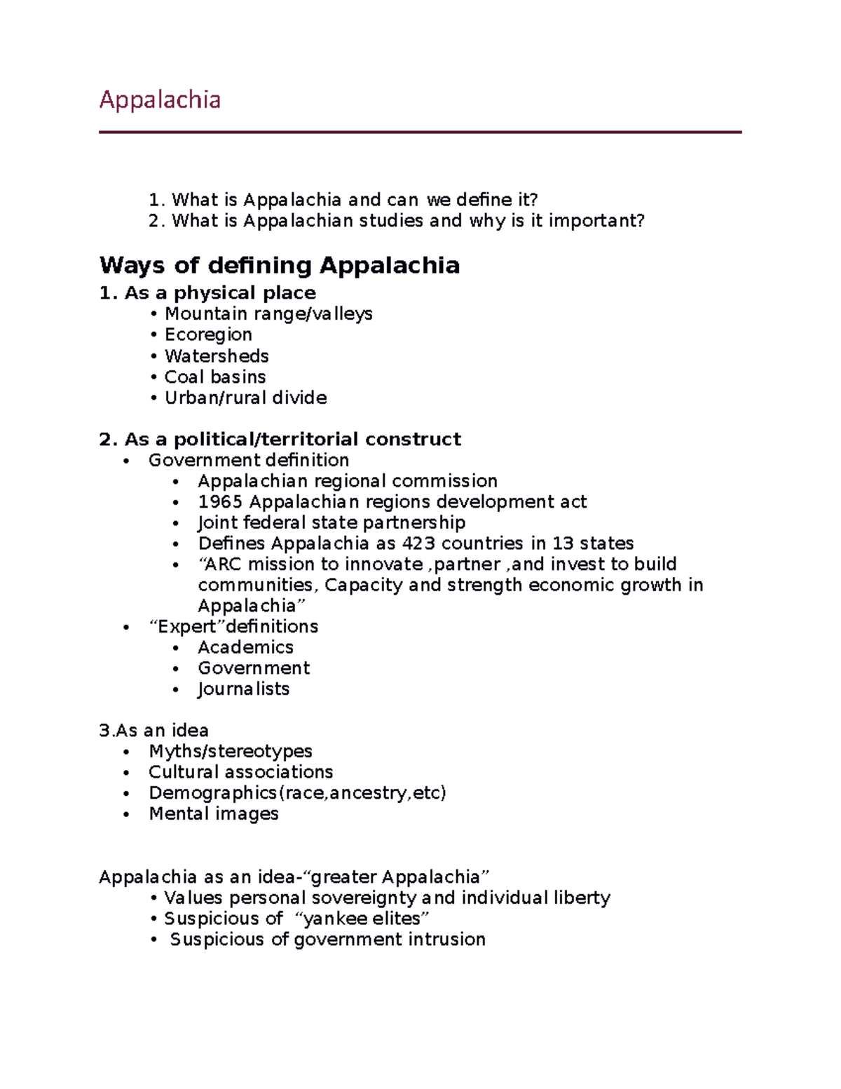 Appalachian - Allen - Appalachia 1. What is Appalachia and can we ...