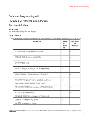 DP 15 2 Practice esp - academy.oracle Programación de Bases de Datos con SQL 15-2: Operaciones ...