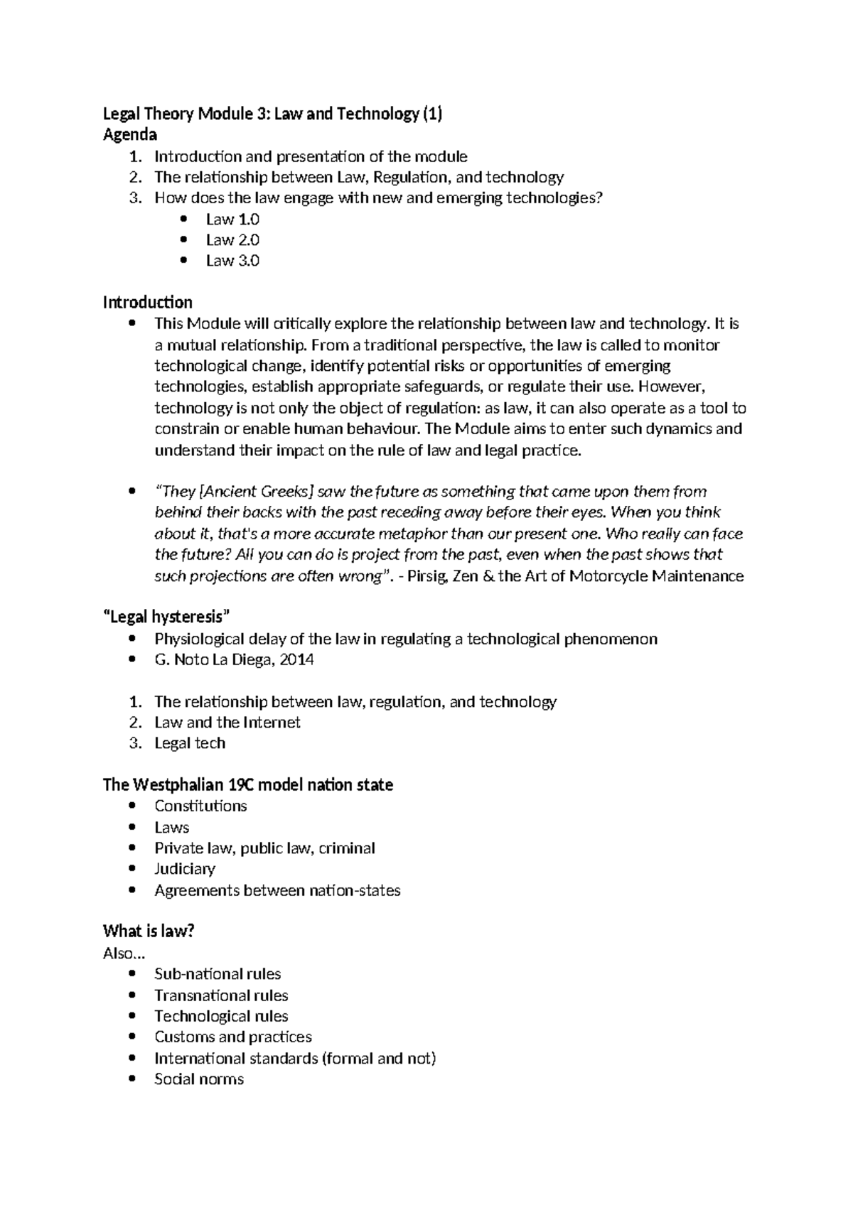 Module 3 - Law and Technology - Introduction and presentation of the ...