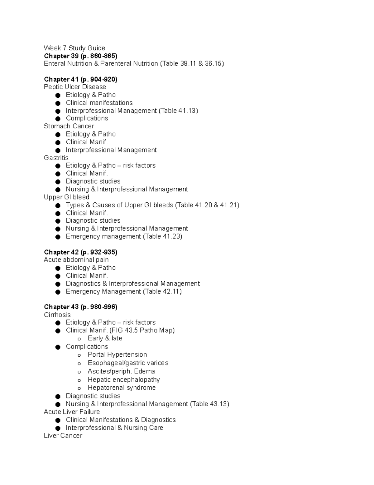 Week 7 Study Guide -1320213243 - Week 7 Study Guide Chapter 39 (p. 860 ...