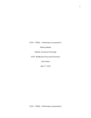 D223 UKM1 Task 2 - essay - 1 D223 – UKM1 – Performance Assessment 2 ...