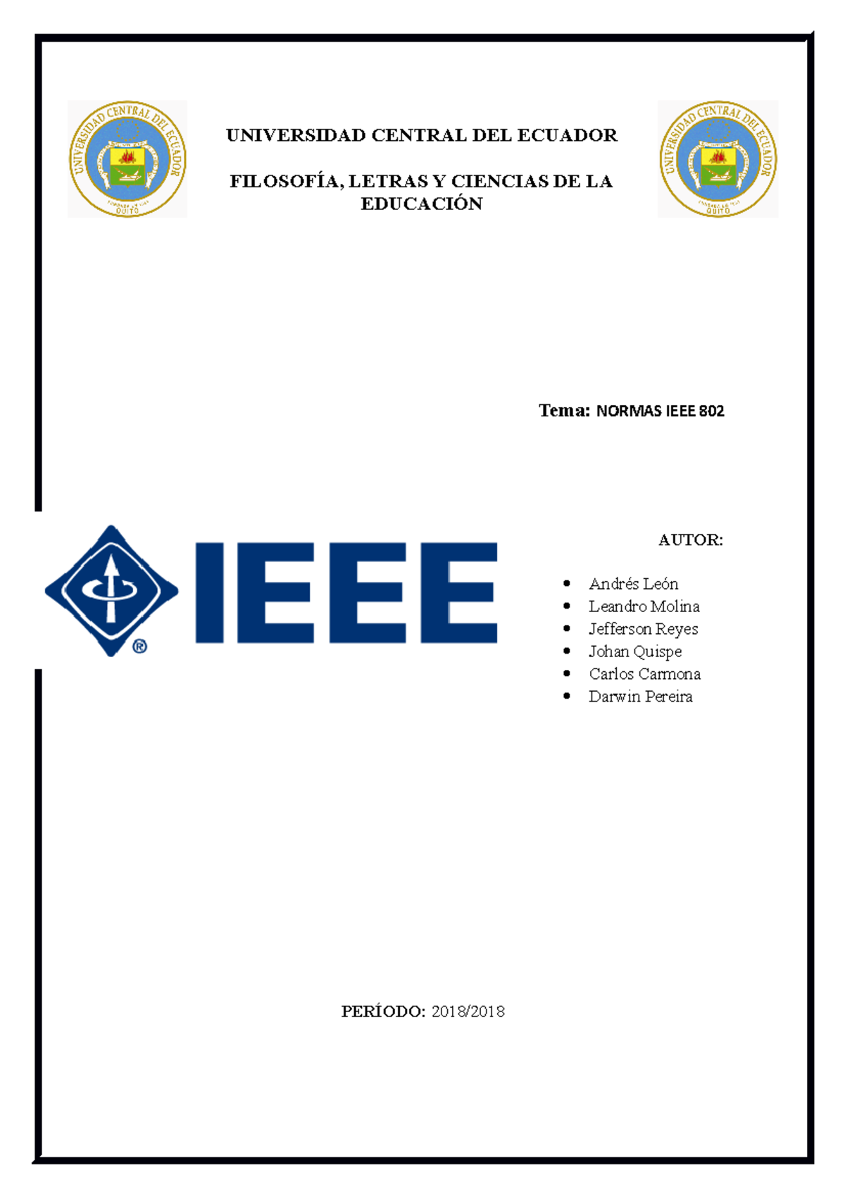 IEEE 802 - que es LA IEEE 802.1 -802.11 - UNIVERSIDAD CENTRAL DEL ...