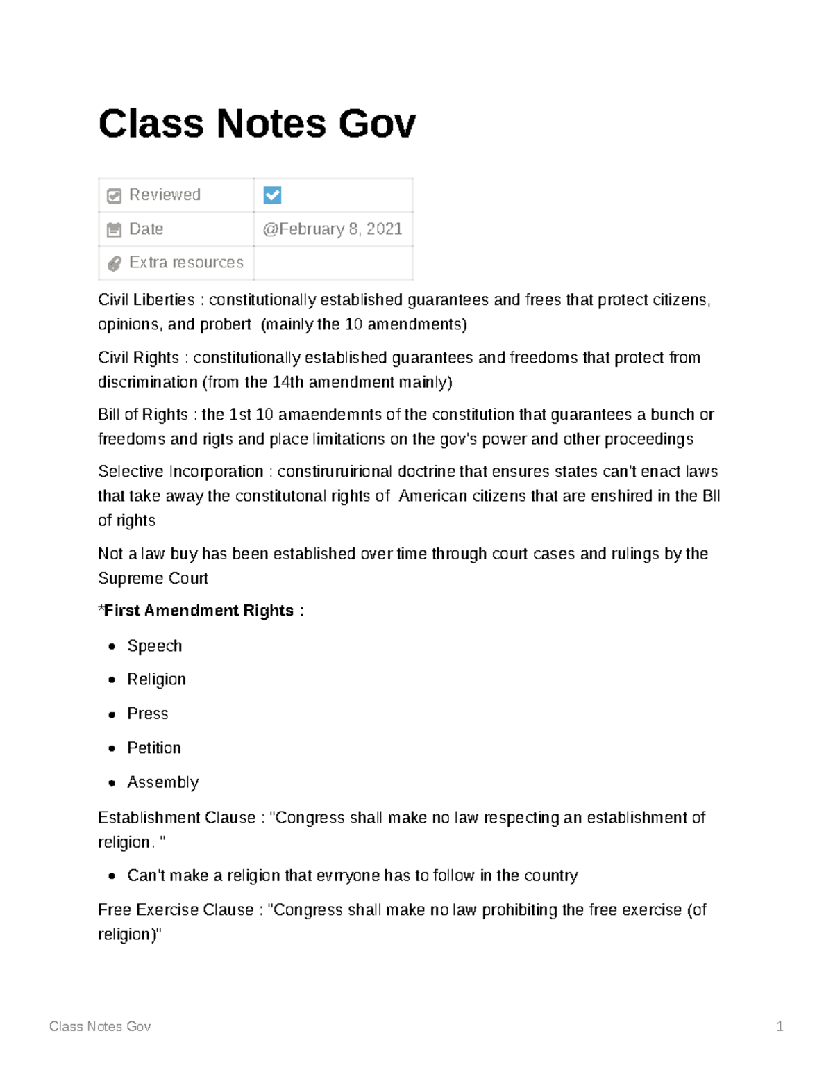 Class Notes Gov - Class Notes Gov Reviewed Date Extra resources Civil ...