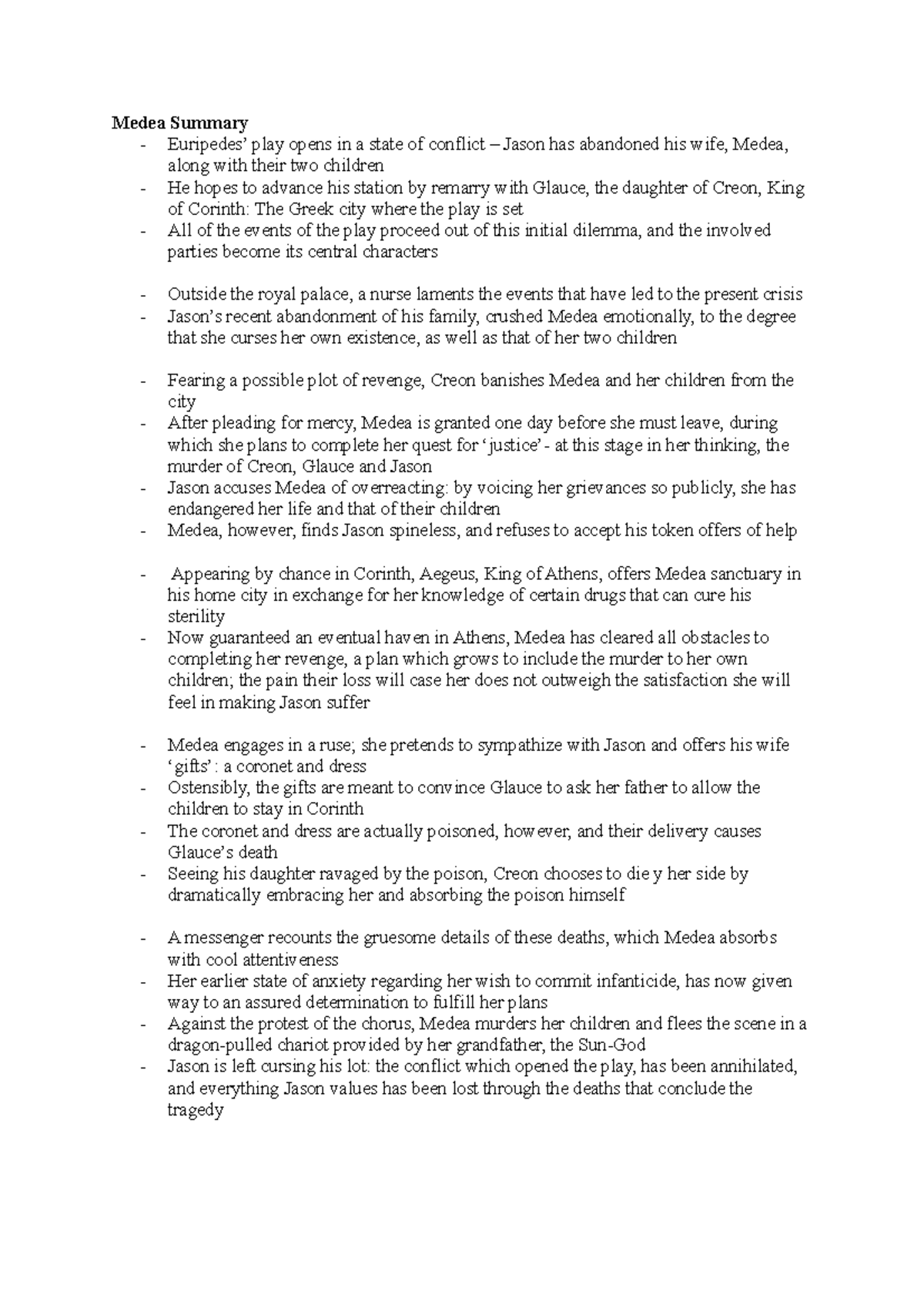 Medea Summary - Its companion pieces have been lost, but we know that ...