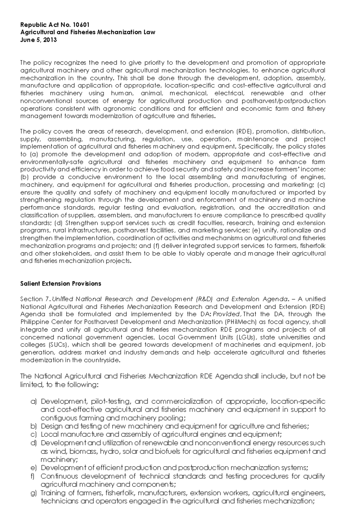 11. Republic Act No. 10601-Republic Act No. 10601 - Republic Act No ...