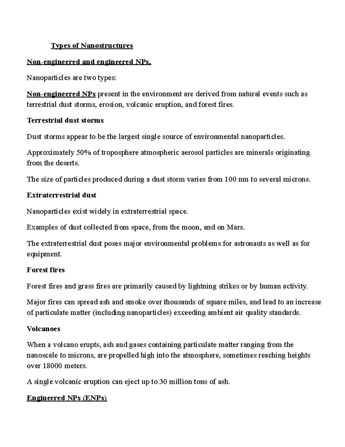 Types Of Nanostructures Types Of Nanostructures Non Engineered And Engineered Nps
