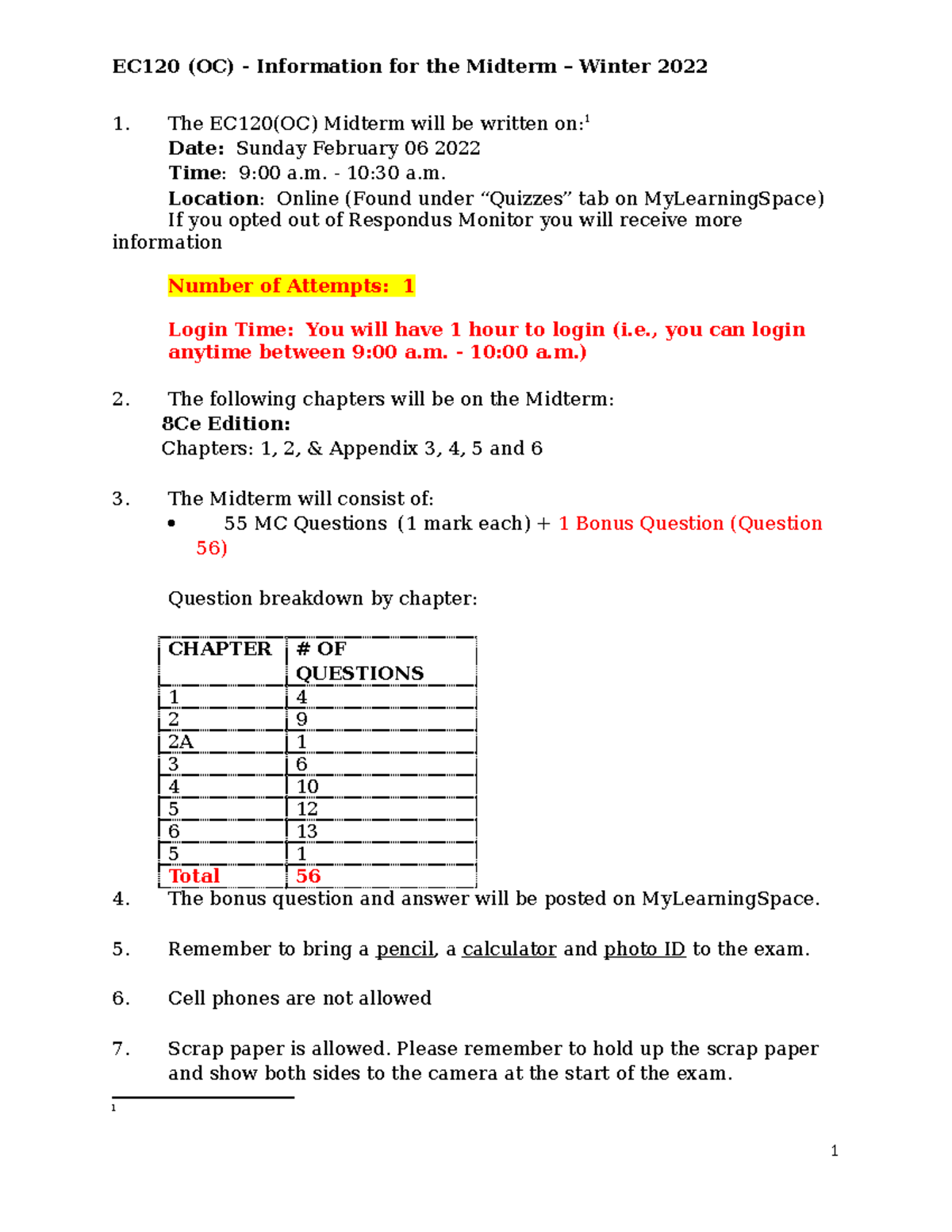EC120OC - Midterm INFO Winter 2022 - The EC120(OC) Midterm will be ...