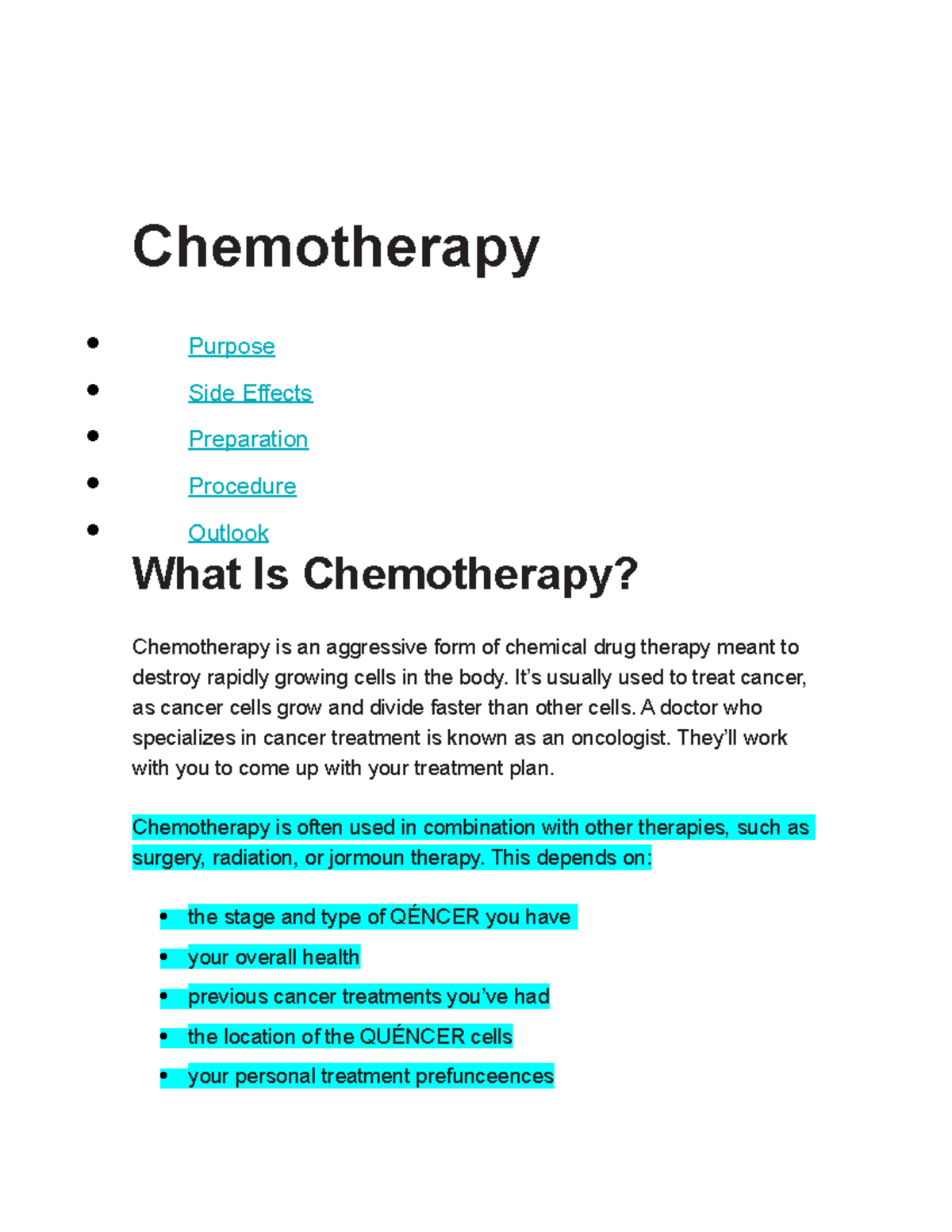 All about Chemotherapy - Chemotherapy Purpose Side Effects Preparation ...