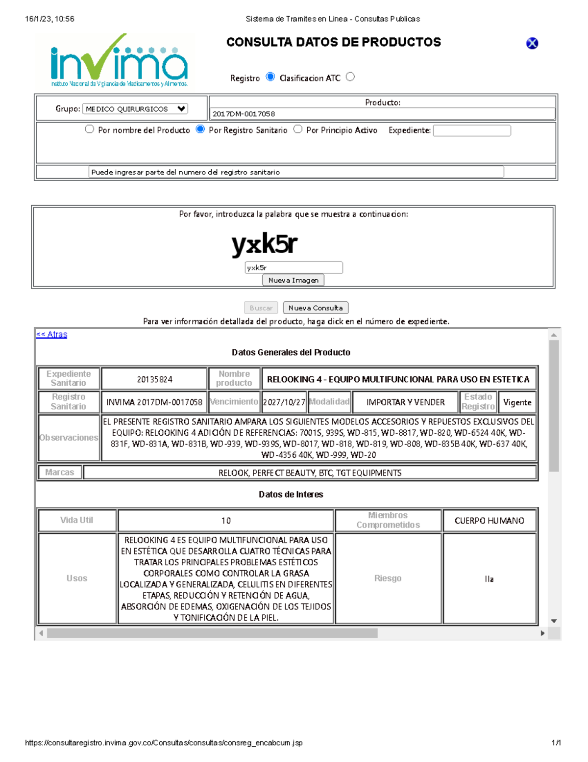 Invima- 6 en 1 multifuncional - 16/1/23, 10:56 Sistema de Tramites en ...
