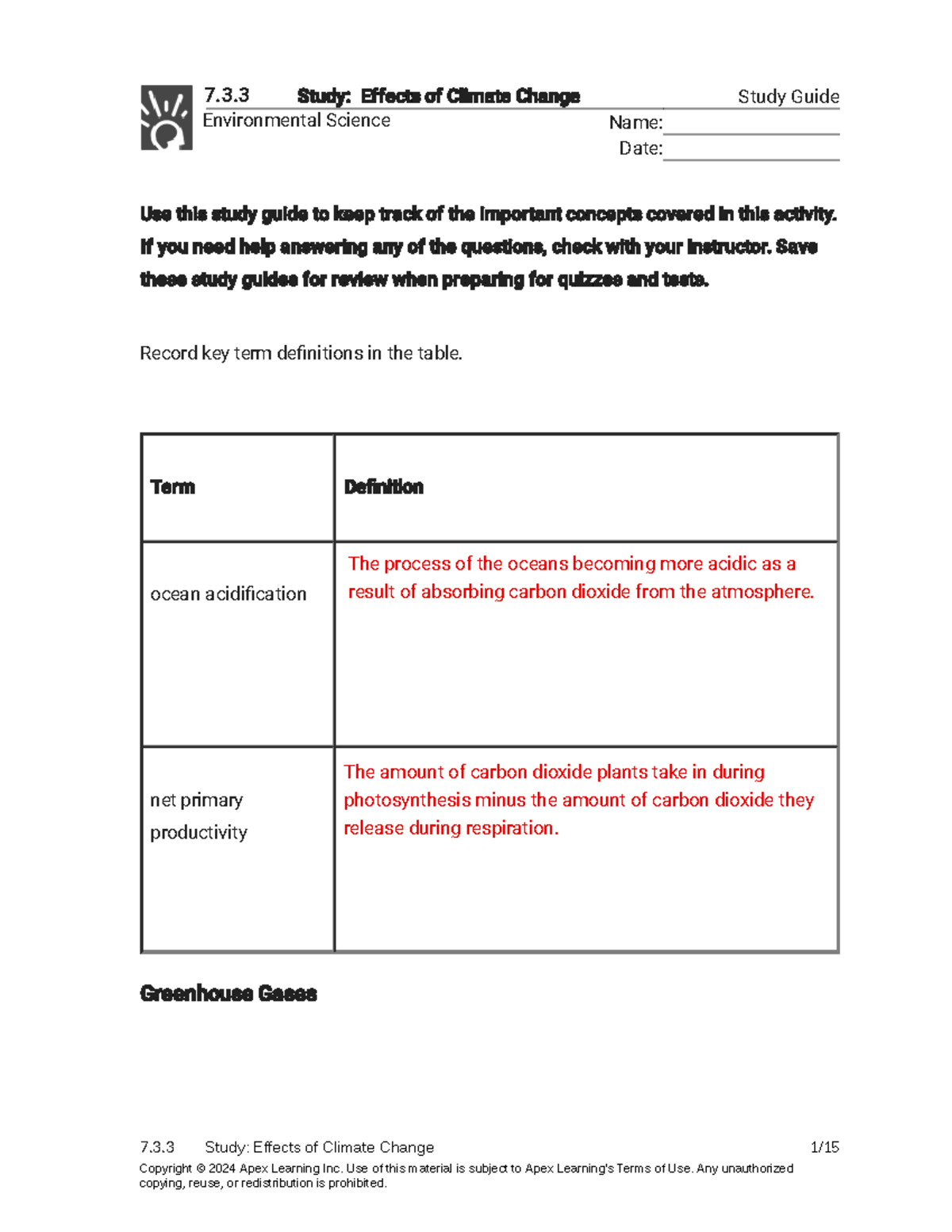 7.3.3 Study - Effects of Climate Change (Study guide) - Study: Effects ...