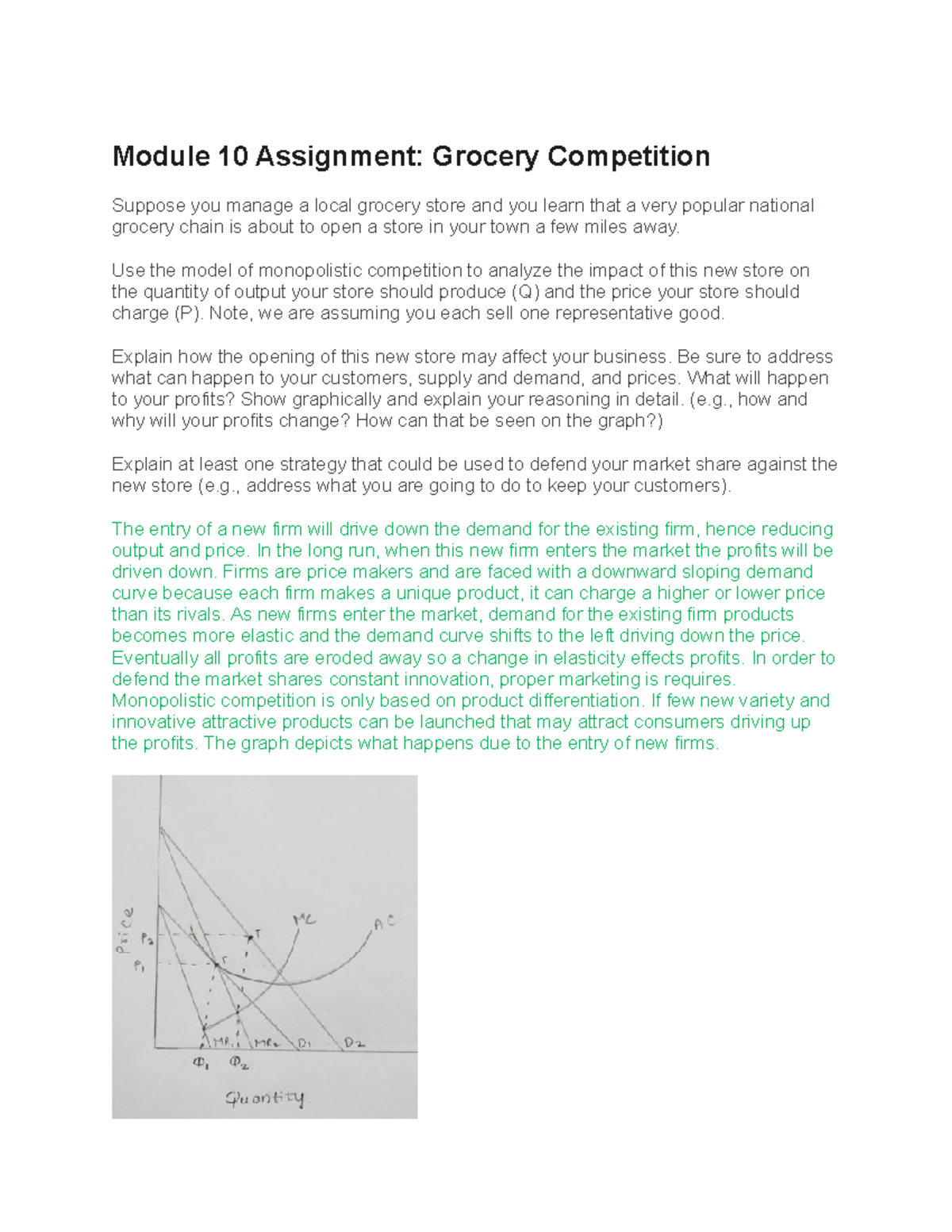 Module 10 Assignment Grocery Competition - Module 10 Assignment: Grocery Competition Suppose you ...