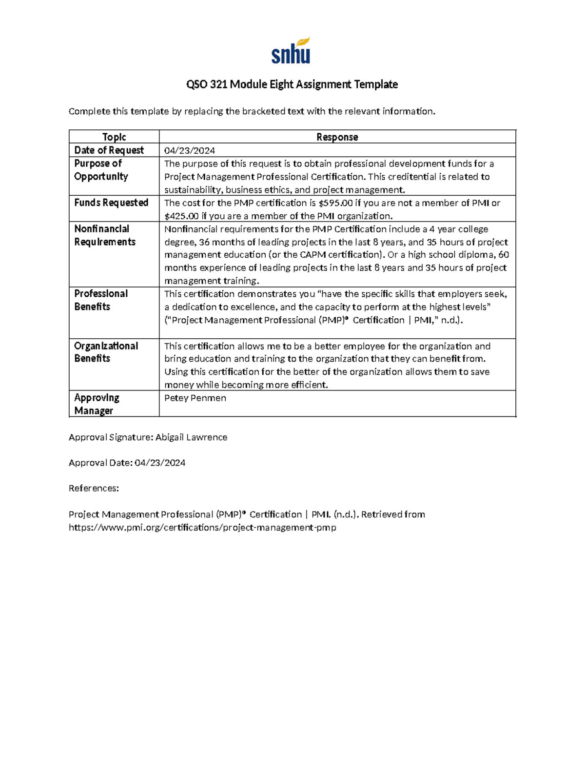 QSO 321 Module Eight Assignment - Topic Response Date of Request 04/23 ...