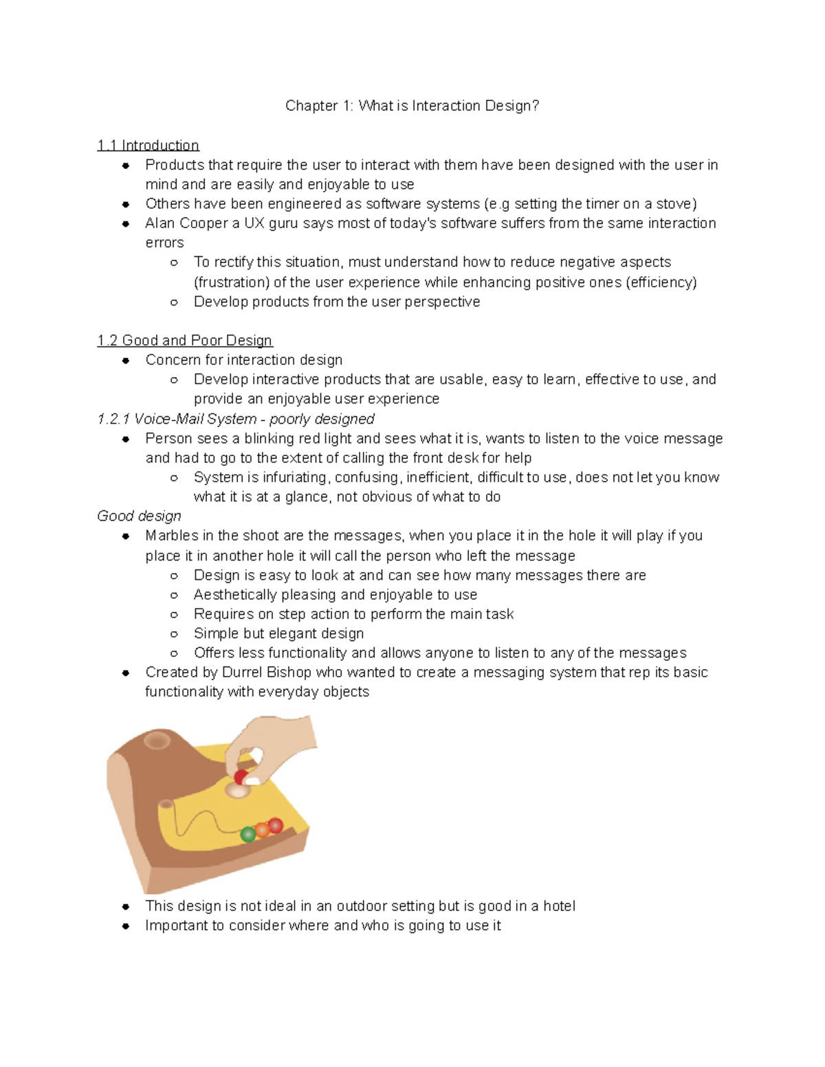 Chapter 1 Textbook Notes - Chapter 1: What is Interaction Design? 1 ...