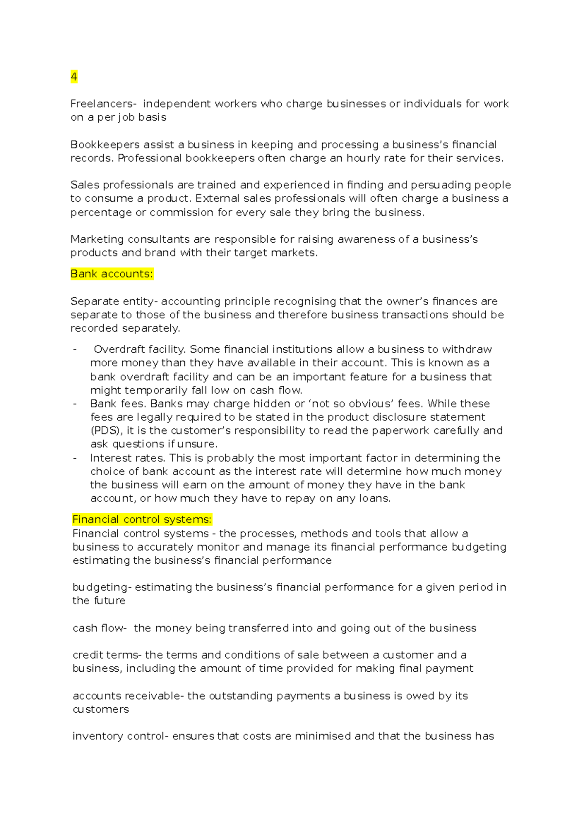 Business management notes term 3 - 4 Freelancers- independent workers ...