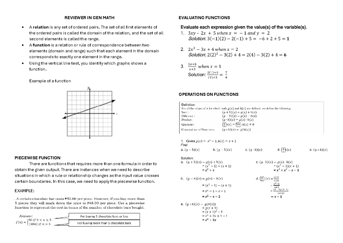 Reviewer IN GEN MATH - hihihihihuhi - REVIEWER IN GEN MATH A relation ...