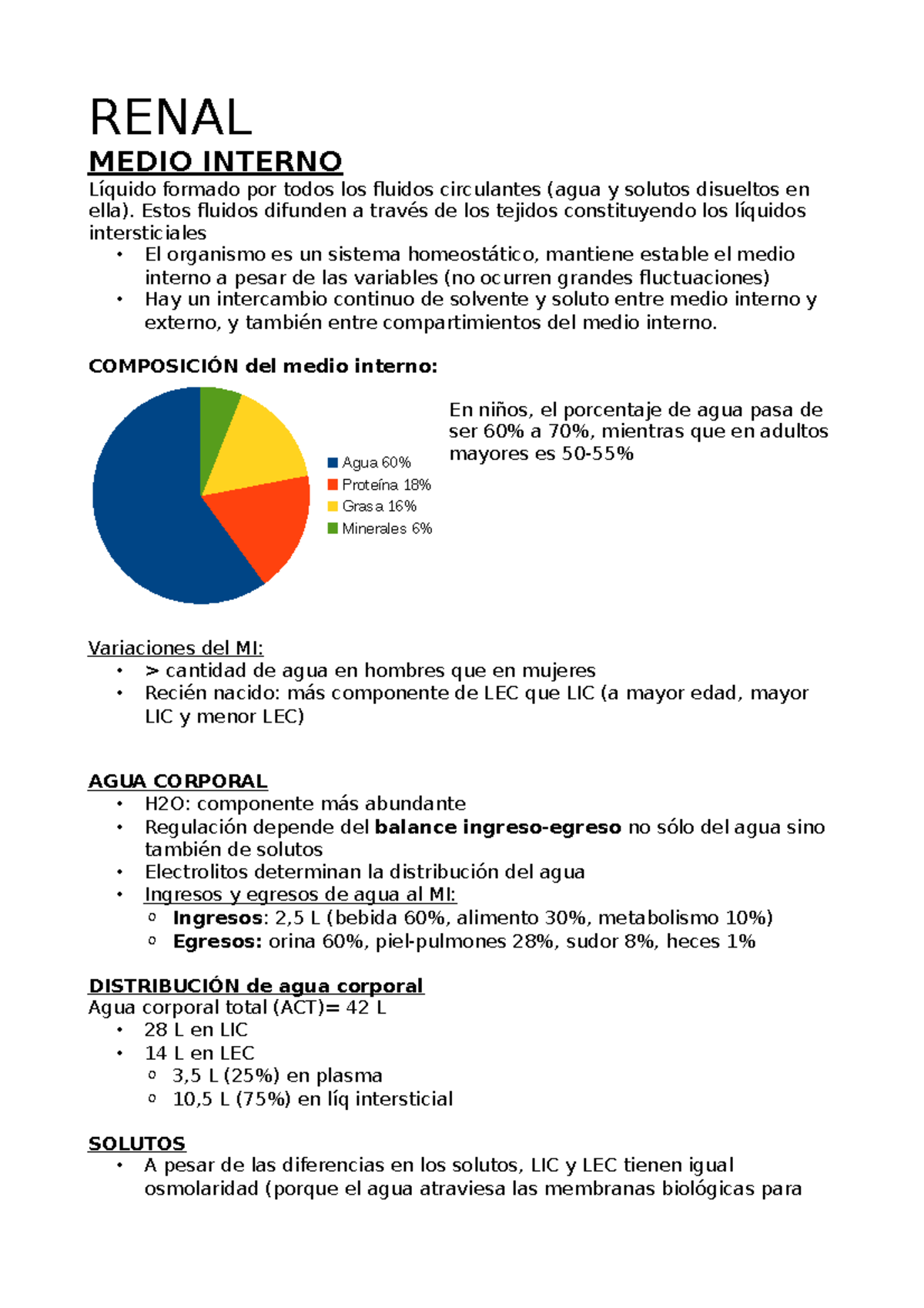 RD Renal - Trrrr - RENAL MEDIO INTERNO Líquido formado por todos los ...
