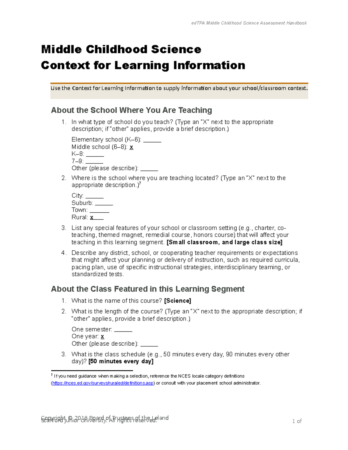 Assignment - edTPA Middle Childhood Science Assessment Handbook ...