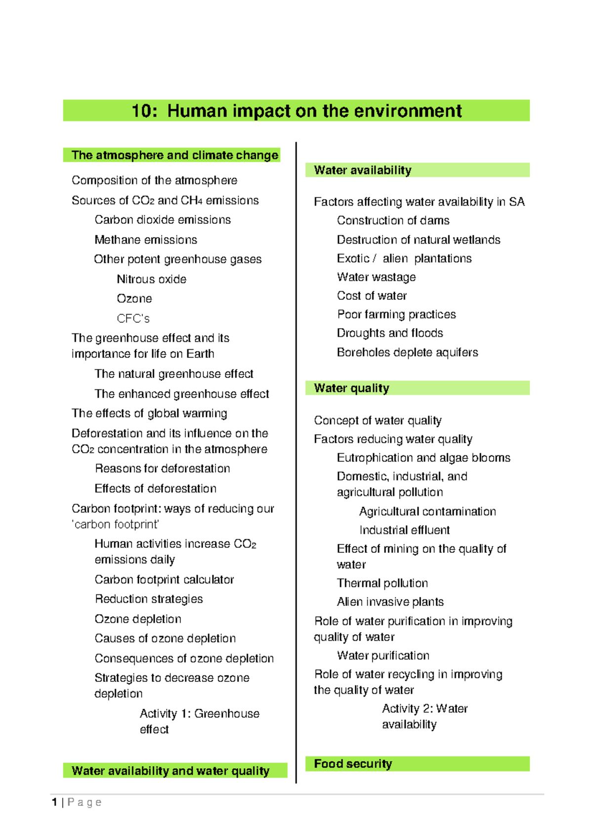 Life Sciences Grade 11 Chapter 10 Human impact on the environment - 10 ...