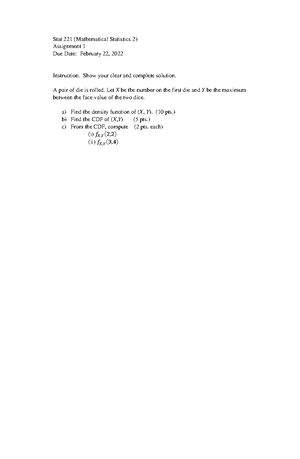 A Compilation for Advanced Statistics - Table of contents Analysis of ...