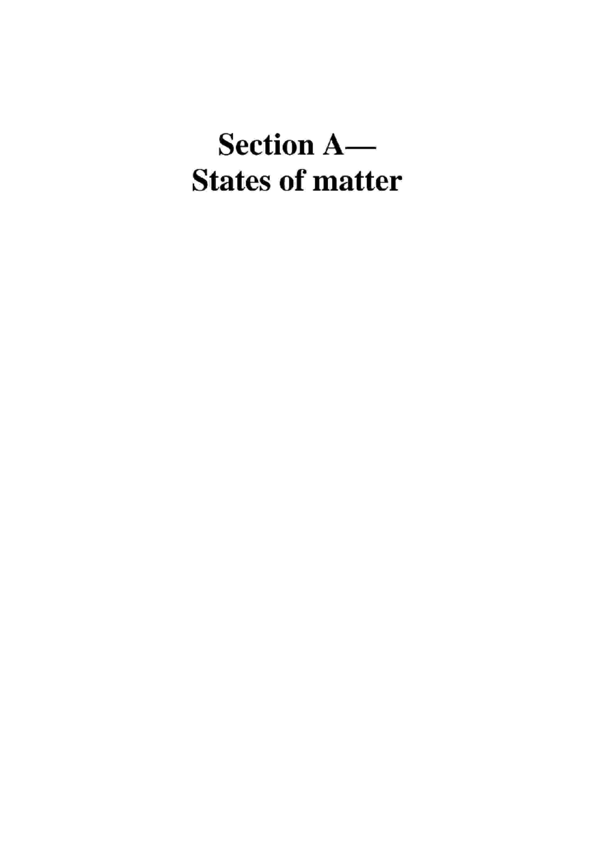 Section - A States Of Matter - Physical Chemistry - Studocu