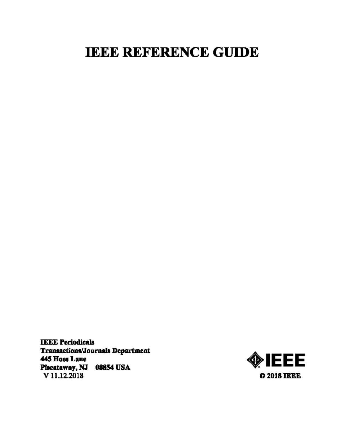 IEEE Citation Guide - REFERENCE GUIDE Periodicals Department 445 Hoes ...