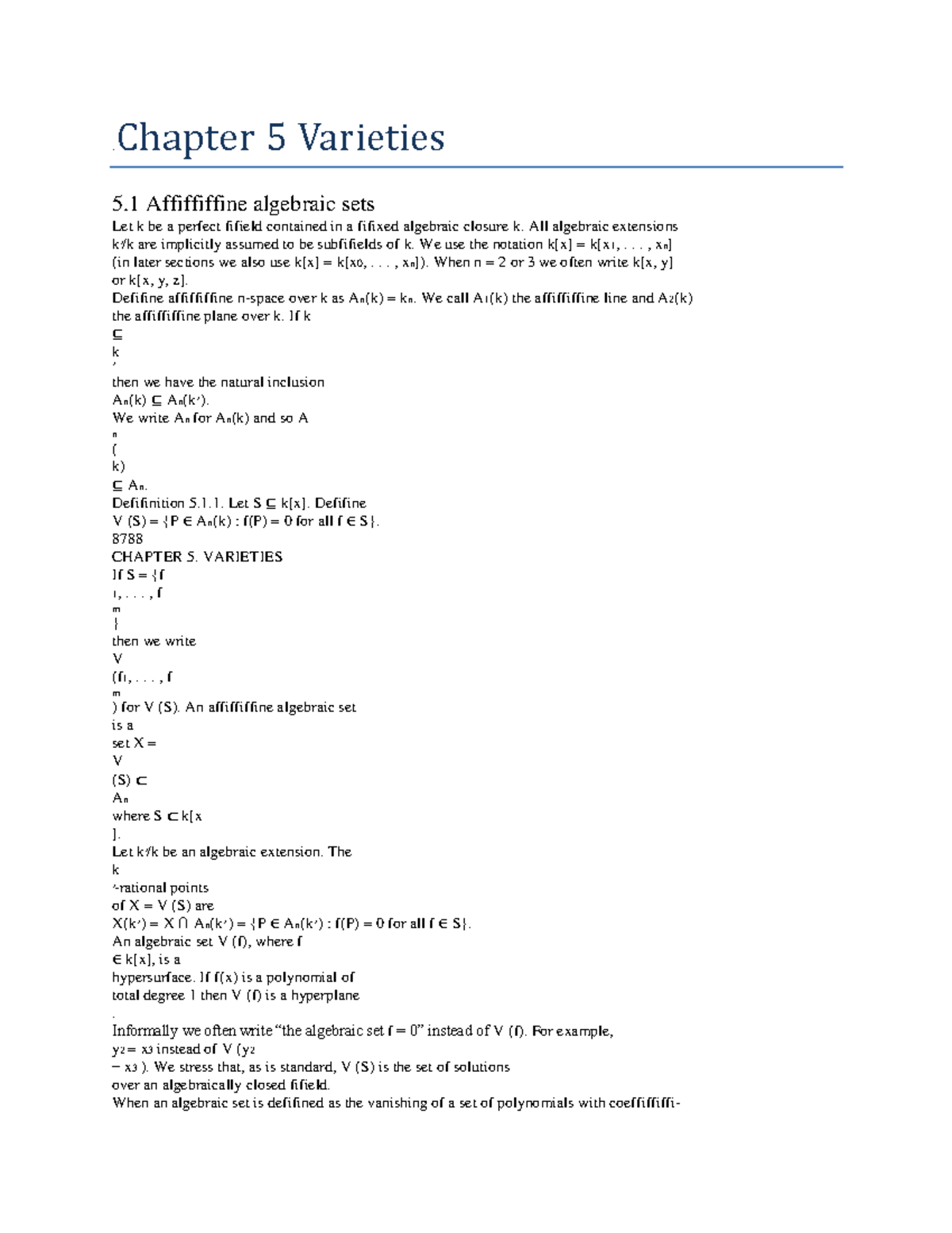 Chapter 5 Varieties - Hey friends! This thread contains quality notes ...