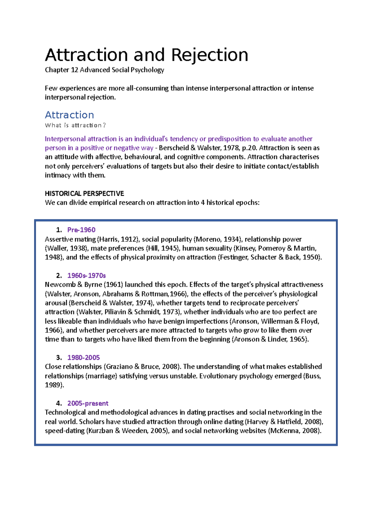 Attraction and rejection 1 - Attraction and Rejection Chapter 12 ...
