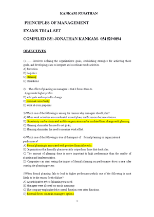 Principle of management, question bank with essay questions and answers ...