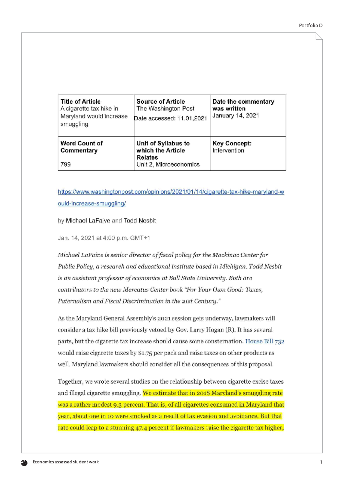 Economics IA1 sample - Notes - Bengali Literature - Economics assessed ...