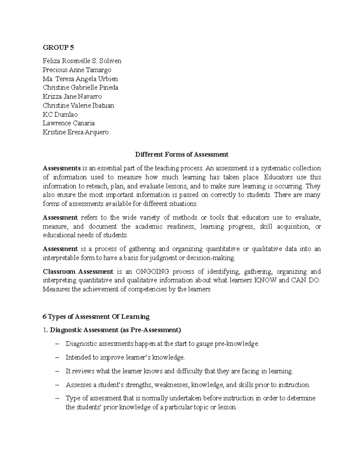 Group-5 Different-Forms-of-Assessment-and-Preparation-of-Instructional ...
