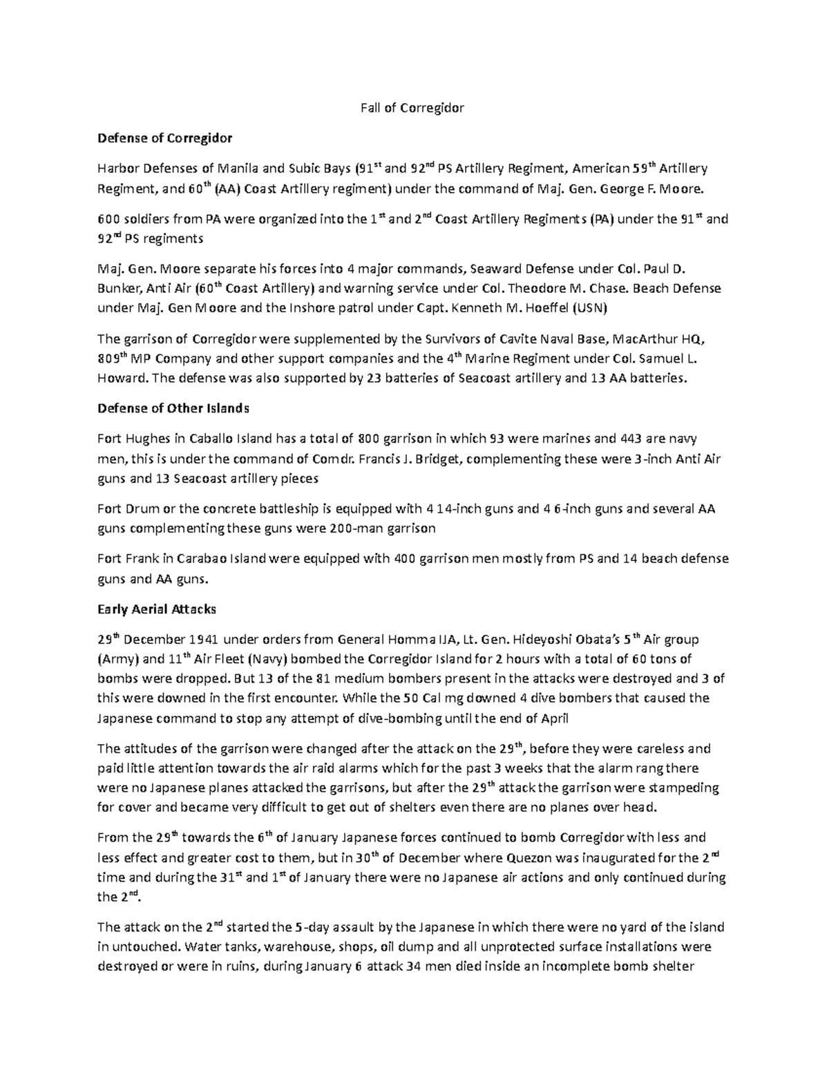 Fall of Corregidor - History - Fall of Corregidor Defense of Corregidor ...