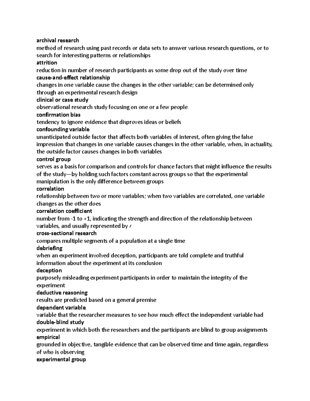 Archival research - Psych unit 1 terms - archival research method of ...