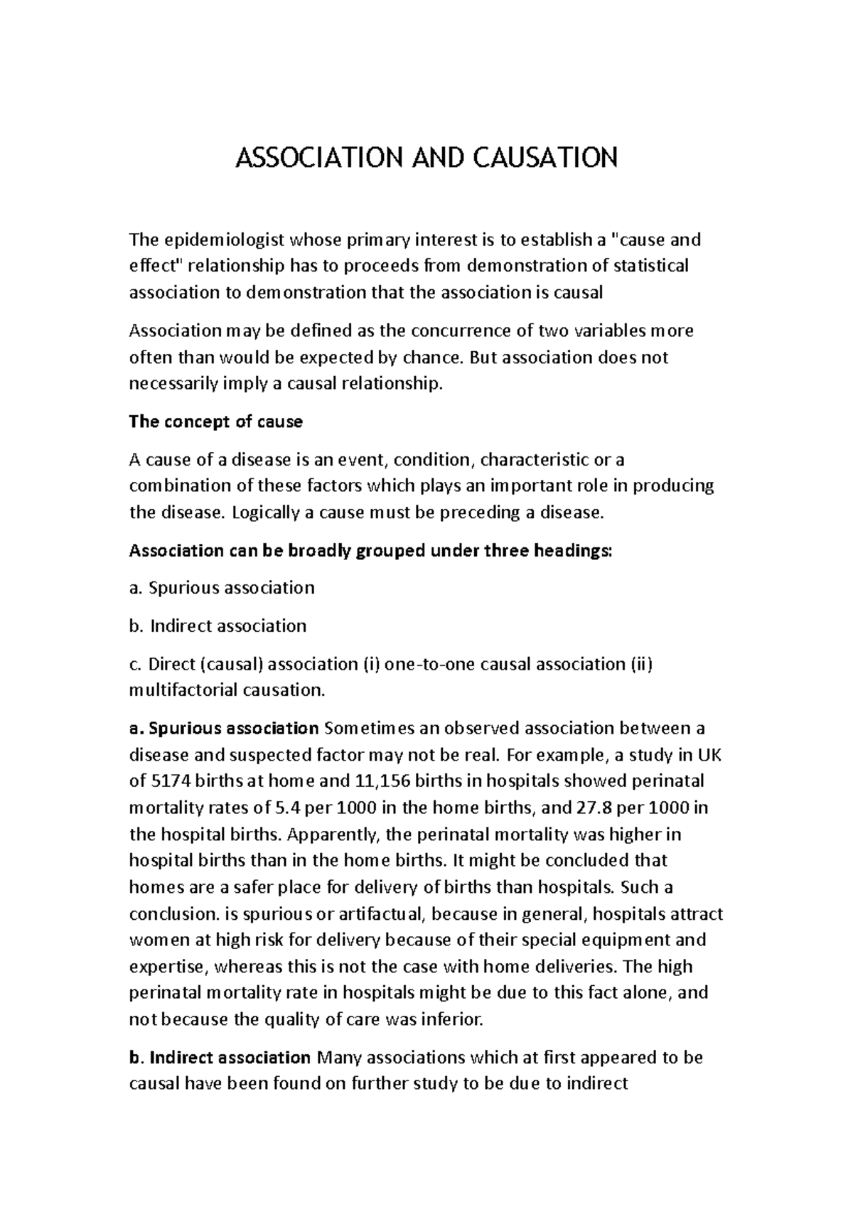 5 Association AND Causation - ASSOCIATION AND CAUSATION The ...