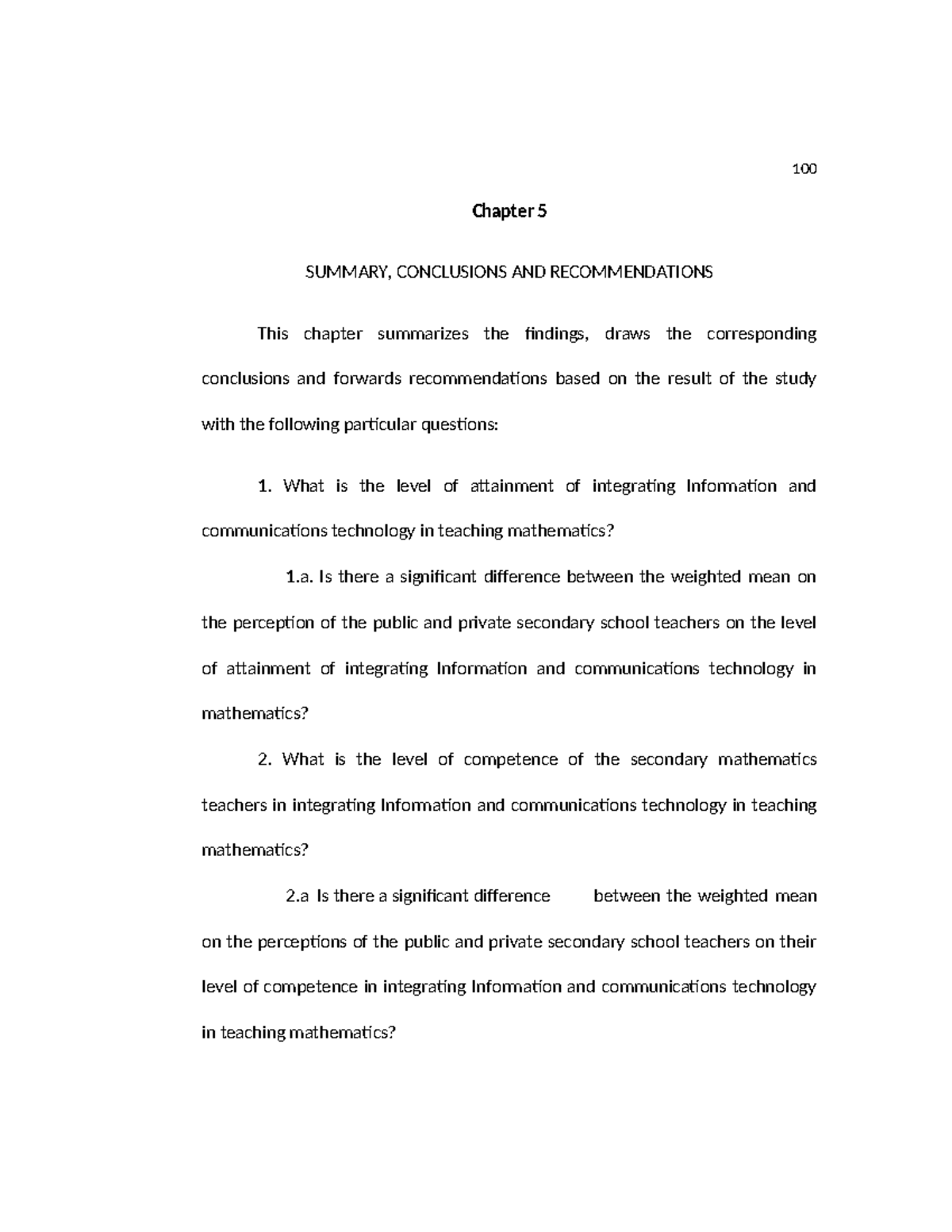 Chapter-5 - ... - Chapter 5 SUMMARY, CONCLUSIONS AND RECOMMENDATIONS ...